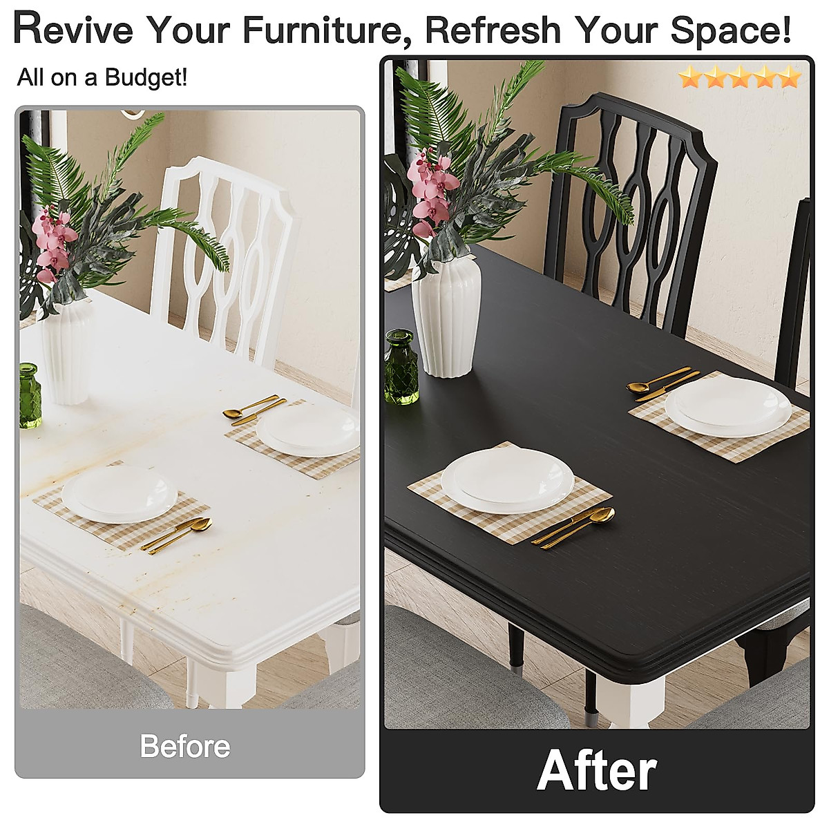 Oxdigi Black Wood Contact Paper - 23.6 x 196 Inches - Self-Adhesive, Removable and Waterproof - Ideal Peel and Stick Wallpaper for Cabinet, Countertop, Desktop, Rental Property, Kitchen