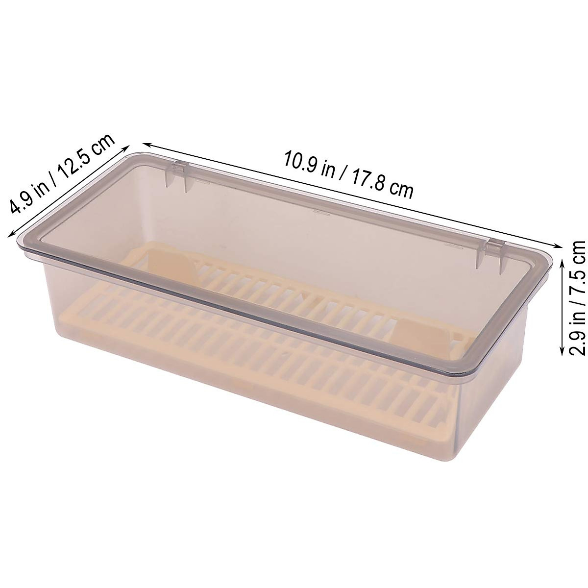 Gatuida Flatware Tray Kitchen Drawer Organizer With Lid And Drainer, Plastic Kitchen Cutlery Tray and Utensil Storage Container with Cover,- proof Dinnerware Holder