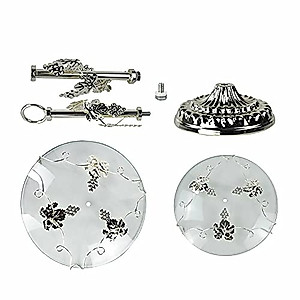 2 Tier Elegant Glass Cake Stand Cupcake Tray Multifunctional Tower Dessert Fruit Plate Holder Table Decor for Restaurant Buffet Bar Picnic Party Festival Afternoontea Silver