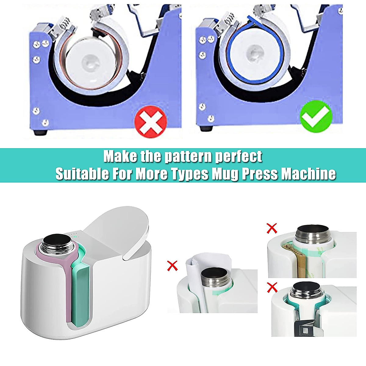 Sublimation Tumbler Wrap Compatible with Cricut Mug Press Tumbler Heat Press Machine 3 Thicknesses for Sublimation Tumblers Blanks Products Mug Press Attachment 11 x 5" Sublimation Wraps