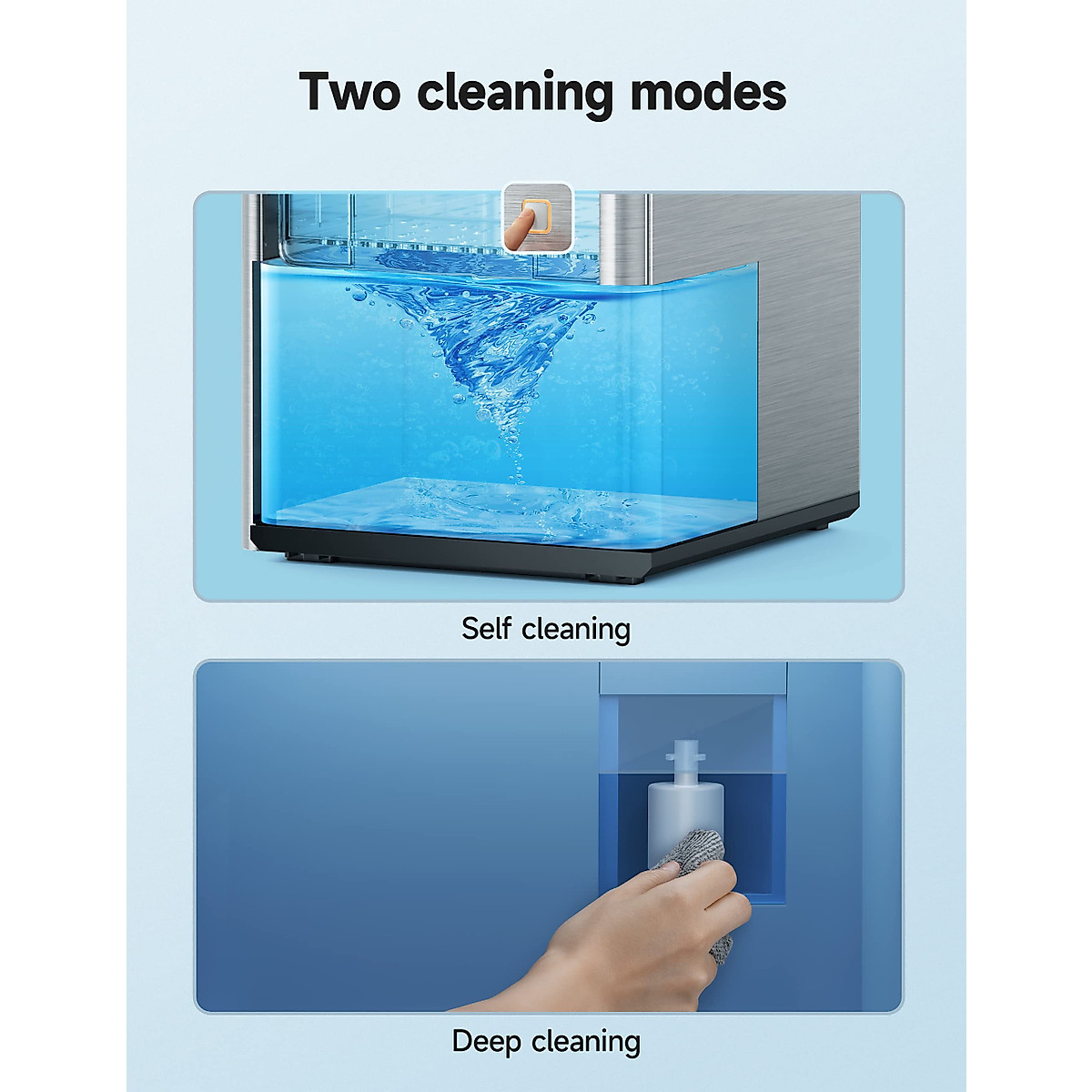 HiCOZY Dual-Mode Nugget Ice Maker Countertop, Compact Crushed Ice Maker, Produce Ice in 5 Mins, 55LB Per Day, Self-Cleaning and Automatic Water Refill (Black)