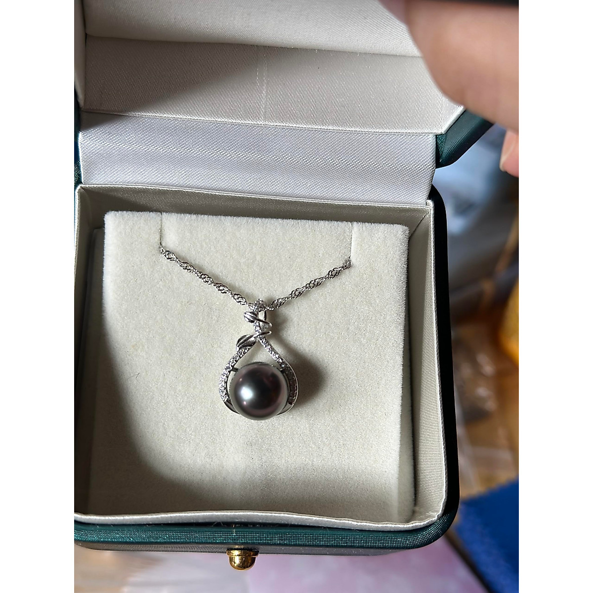 NONNYL Tahitian Black Pearl Necklace, Mothers Day Gifts for mom Wife women Girlfriend Her on Valentines Day gifts for her gifts Anniversary Christmas day gifts Birthday day Gifts Jewelry for Women