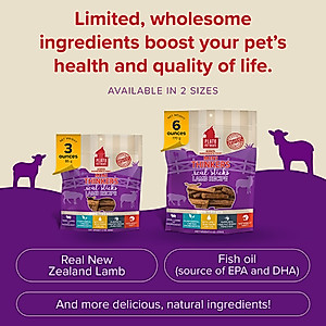 Plato Pet Treats Air Dried Dog Treats Lamb Mini Thinkers Sticks, Natural Dog Treats, Real Meat, Air Dried, Made in the USA, 6oz
