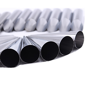 Cream Horn Molds, 21 pcs Moulds Stainless Steel Cannoli Form Tubes Cream Roll Mold Screw Croissant Mold Cone Tubular Shaped Mold for Cannoli Tubes Croissant Baking Forms Mould with Cleaning Brush
