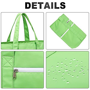 LEDAOU Large Beach Tote Bag Women Beach Bag Waterproof Sandproof Pool Bag with Zipper Travel Gym Tote Bag (Green)