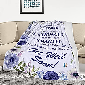 KJACGAD Get Well Soon Gifts for Women Sympathy Gifts Thinking of You Gifts Inspirational Spiritual Gifts After Surgery Gifts Feel Better Gifts for Women Christmas Throw Blanket 60X50 Inch