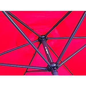 BELLRINO DECOR Replacement RED " STRONG & THICK " Umbrella Canopy for 9ft 6 Ribs Bright Red (Canopy Only)