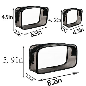 4 Pack Clear Cosmetic bag for travel Clear Toiletry Makeup Bags Tsa Approved Pouch Carry on Airport Airline Compliant Bags Portable Pvc Waterproof Bags with Zipper for Women Quart Size Bags Set
