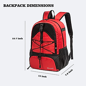 Qiaoqii Youth Basketball Bag/Soccer Bag/Baseball Softball Bag/Multipurpose Gear Backpack with Fence Hook and Shoe Compartment, Can Hold Sports Gear such as Helmet, Ball, Gloves, Shoes, etc.