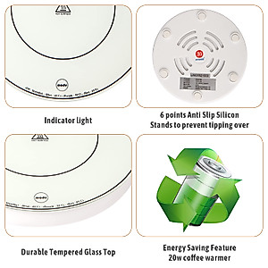 Coffee Warmer, Candle Warmer, Coffee Cup Warmer for Desk, Beverage Warmer for Keep Coffee Milk Tea Hot, Christmas Coffee Gifts(White)