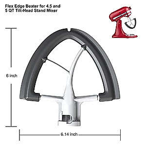 Flex Edge Beater for Kitchenaid, 4.5-5 Quart for Kitchenaid Mixer Attachments, Fits Tilt-Head for Kitchenaid Paddle with Scraper by HOZODO