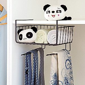 Home-organizer Tech Under Cabinets Shelf Basket Rack Shelf Storage Organization Basket (Black)