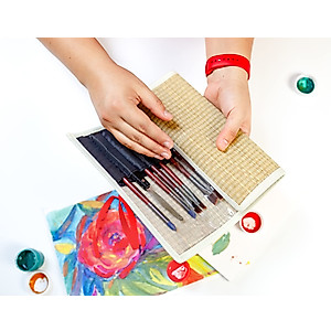 Professional Synthetic Brush Set for Acrylics - 17-Piece Artist Water Media Paint Brushes for Acrylics, Watercolor, Gouache. Beginner-Friendly with Great Flow Control and Snap - Verbena Set by ZenART