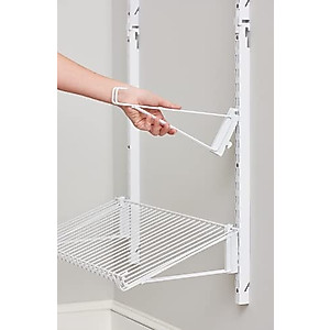 Rubbermaid Customizable Wall Mount Shoe Shelf, White, for Home/House/Closet/Laundry/Linen Organization