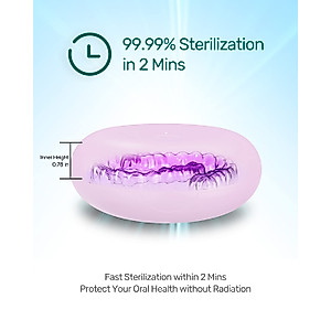 Retainer Case, VEAMOR Invisalign Case Holder,Dental Braces Case Slim Battery Powered with Protective Bag for Invisalign, Aligner - Pink