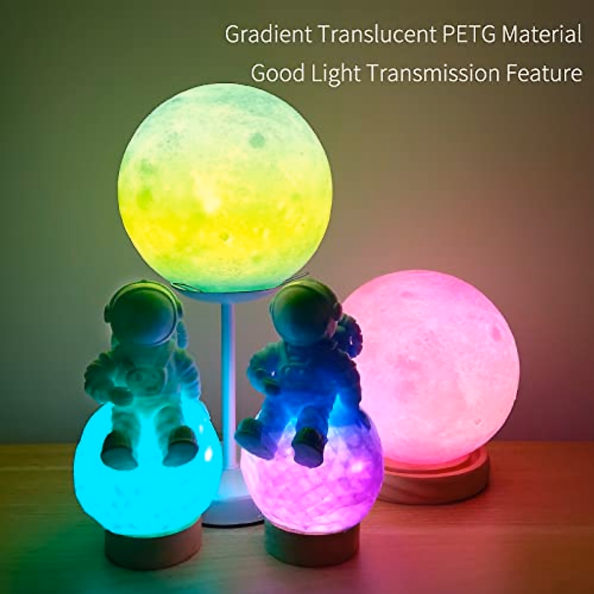 iSANGHU 4Packs Gradient Translucent PETG 3D Printer Filament Bundle, Color Changing 3D Printing Filament with Light Transmission Feature, PETG Filament 1.75mm for Most 3D Printers 250g*4 Spools