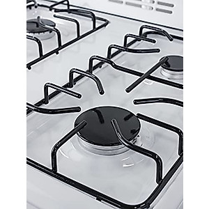 Summit RG244WS 24"" Freestanding Gas Range with 2.9 cu. ft. Oven Capacity Electronic Ignition High Backguard Broiler Drawer Continuous Grates and Safety Brake System for Oven Racks in White