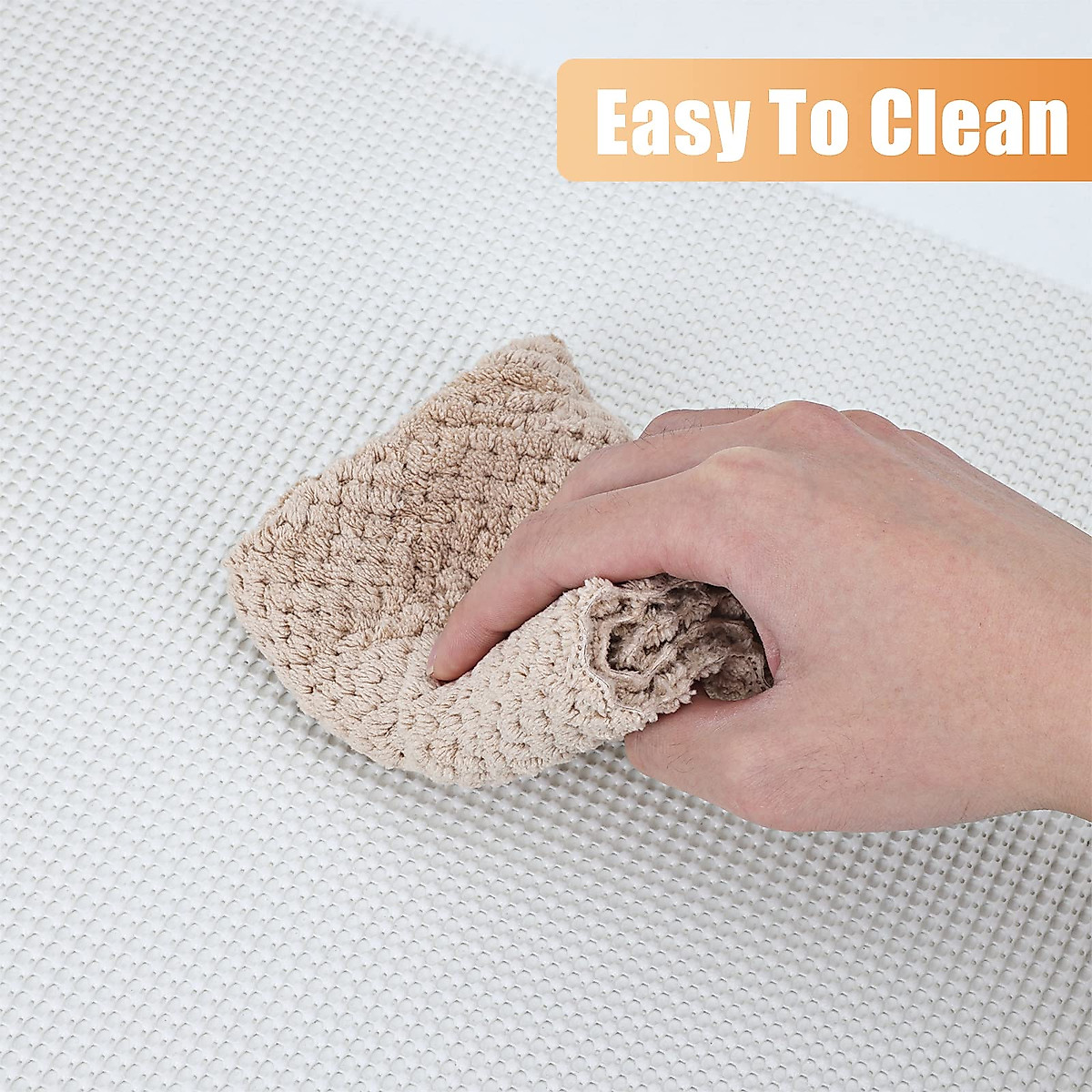 BAKHUK Grip Shelf Liner, 2 Rolls of Non-Adhesive 17 Inch x 25 Feet Cabinet Liner Durable Organization Liners for Kitchen Cabinets Drawers Cupboards Bathroom Storage Shelves (White)