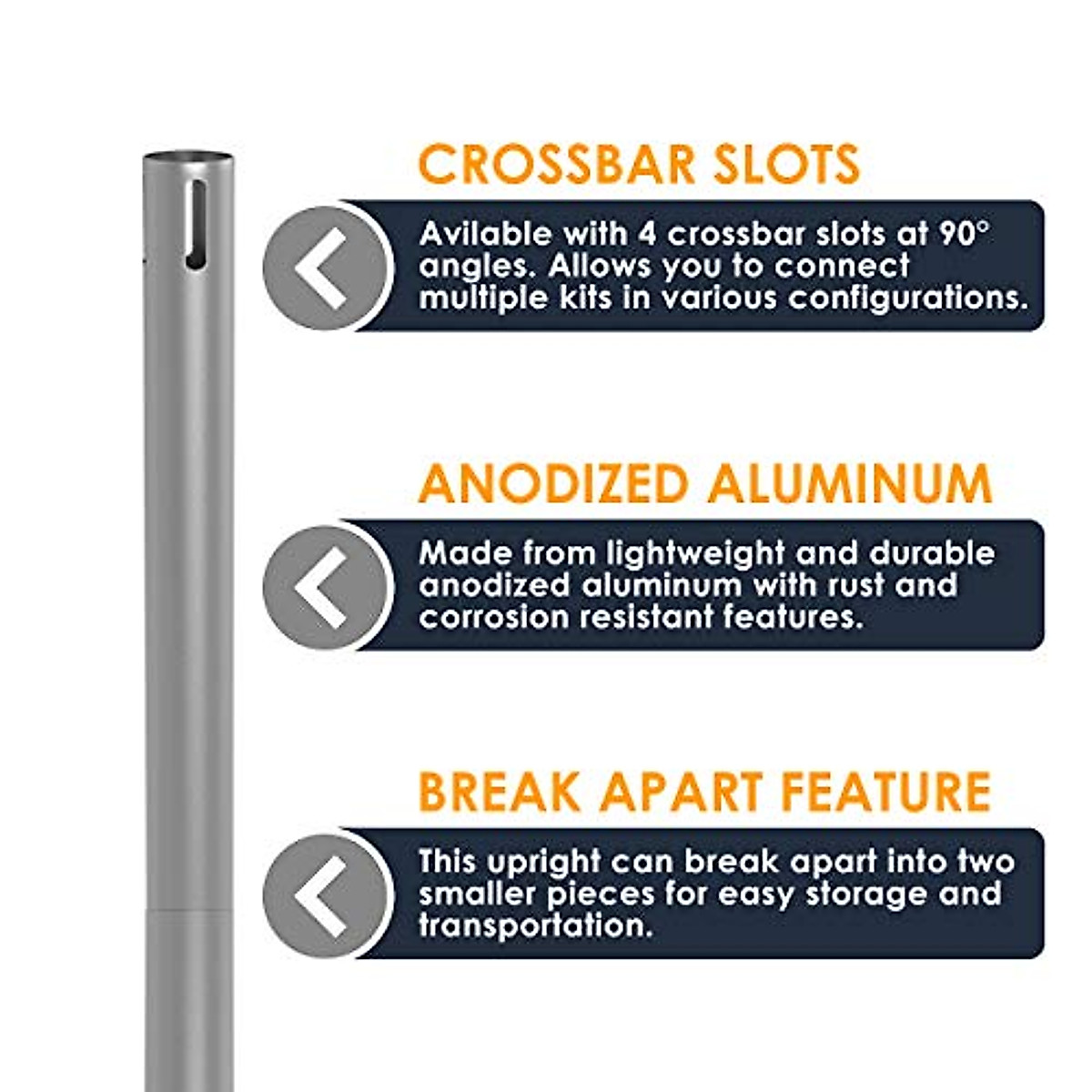 Urquid Linen Pipe and Drape Adjustable Uprights, Crossbars, Bases & Hangers - Drape Systems for Backdrops, Trade Shows, Events, Photo Booths and Decorations (8' Tall x 10' Wide Kit, Kits)