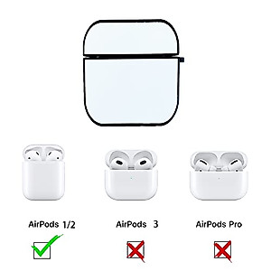 FUKiss 5 PCS Sublimation Hard Plastic Blanks Case Cover Compatible with AirPods 1 and AirPods 2 DIY Blank Case Gifts Personalized Printing Cases with Inserts Black