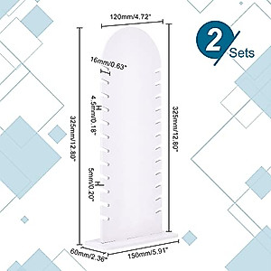 PH PandaHall Wood Necklace Display Stand, 12 Slots White Jewelry Holder Necklace Display Board Necklace Organizer Chain Storage Holder for Jewelry Display and Storage, 12.8 inch High