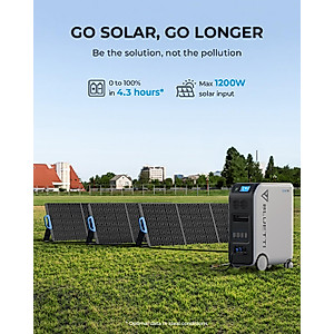 BLUETTI Solar Generator EP500Pro with 3 PV350 Solar Panels Included, 5100Wh LiFePO4 Battery Backup w/ 5 3000W AC Outlets, 2400W MPPT Solar, UPS Power Station for Home Use, Power Outage, Emergency