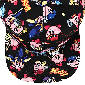 Kirby Sublimated All Over Print Flat Bill Snapback Hat Multicolored