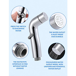 Handheld Bidet Sprayer for Toilet, Bathroom Bidet Sprayer Attachment Set, Ideal for Feminine Wash, Cloth Diaper Cleaning&Muslim Shower (Up and Down Slide Switch)