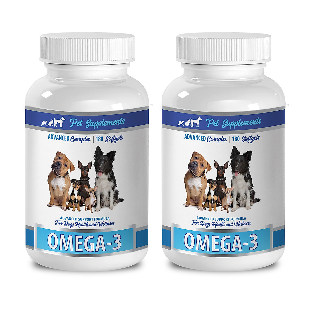 skin and coat essentials for dogs - DOG OMEGA 3 ESSENTIAL FATTY ACIDS - ADVANCED FORMULA - HAIR AND COAT HEALTH - NATURAL - dog anti inflammatory pain relief - 2 Bottles (360 Softgels)