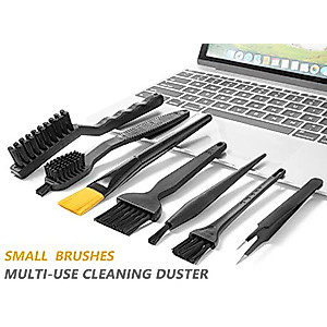 Computer PC Keyboard Laptop Electronics Camera Small Cleaning Brush Kit (Black, Set of 7)