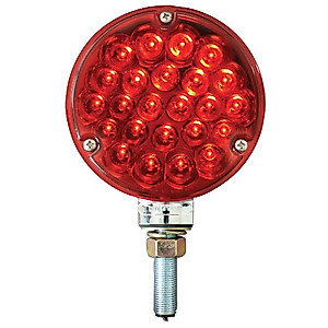 GG Grand General 78360 Amber/Red 4" Round Double Faced Pearl 24-LED Pedestal Light with Chrome Die Cast Housing