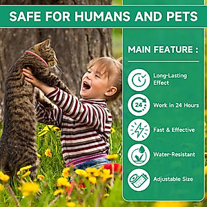 Woyamay 4 Pack Flea Collar for Cats, 32 Months Flea and Tick Prevention for Cats Collar, Flea and Tick Collars for Cats, Waterproof Cat Flea Collar, Adjustable Cat Flea and Tick Collar, Red & White