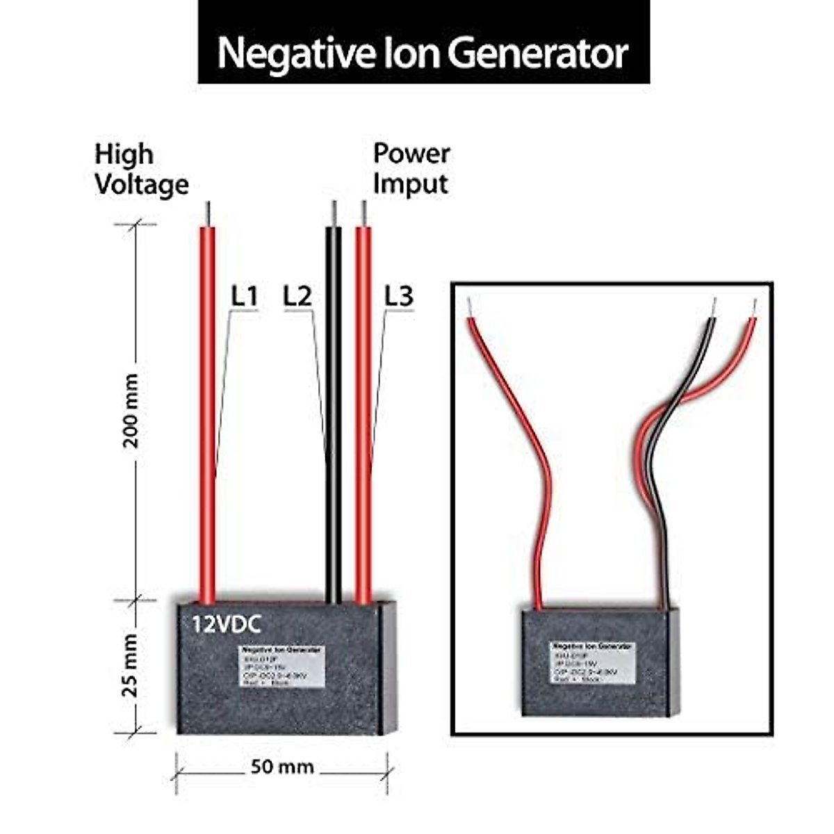 SHOPCORP 12vDC - Variable Density Plasma Negative Ion Generator for DIY Static Grass Applicator