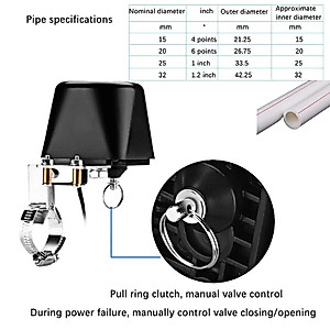Jinvoo upgraded version smart water valve closing, Wifi water valve, automatic ball valve watering timer, sprinkler controller, wireless gas shut-off valve controller, compatible with Alexa, Google