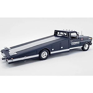 1970 Ford F-350 Ramp Truck Dark Blue with White Stripes Cobra Powered by Ford 1/18 Diecast Model Car by ACME A1801405
