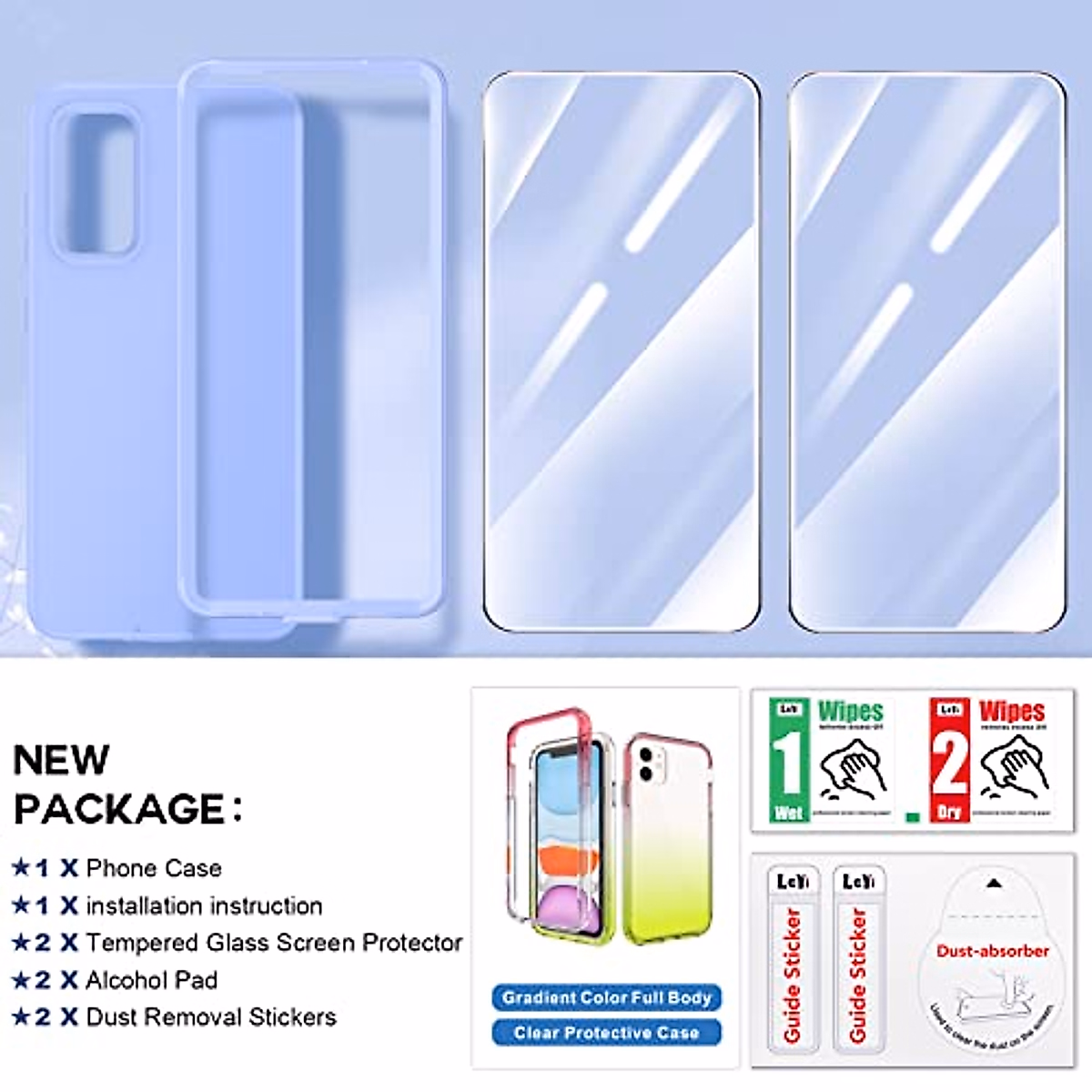 LeYi for Galaxy S20 FE 5G Phone Case, Samsung Galaxy S20 FE Case with [2X Tempered Glass Screen Protector], Full-Body Shockproof Soft Silicone Protective Phone Case for Samsung S20 FE, Violet