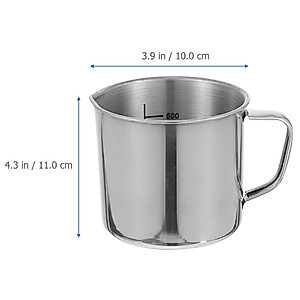 Mipcase Stainless Steel Beaker, 500ML Laboratory Beakers Lab Graduated Beaker with Handle Heat Tolerance Chemistry Lab Cups for Liquids Solids