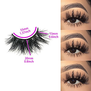 3D Mink Lashes, MIKIWI D390-3, 3 Pairs Lashes, Mink Eyelashes, Thick HandMade Full Strip Lashes, Cruelty Free, Luxury Makeup, 20mm mink eyeLashes (D390-3)