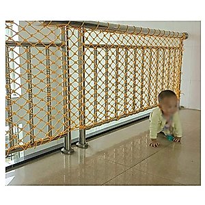 banister guard net Children's Stairs Anti-fall Net, Yellow Nylon Rope Decorative Safety Net, Balcony Protective Net, Outdoor Fence Net, Garden Covered Net Swing Hammock 1x3m ( Size : 36M(1020ft) )