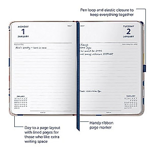 Busy B Day A Page Diary January to December 2024 - A5 Terrazzo - Daily Planner with Lined Pages, Notes and Year Planner