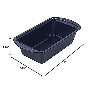 Wilton Non-Stick Diamond-Infused Navy Blue Loaf Baking Pan, 9 x 5-inch