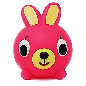 Jabber Ball Sankyo Toys Squeeze and Play Sound Ball - Neon Pink Bunny
