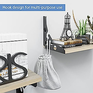 MDLUFFY Floating Shelves Set of 2 Home Decor Wall Mounted Rustic Retro Storage Shelf Rack for Office Bedroom Living Room