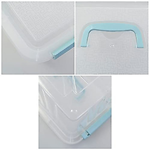 Ucake 8 Quart Plastic Small Storage Box with Handel, Clear Storage Bin with Lid, 6 Pack