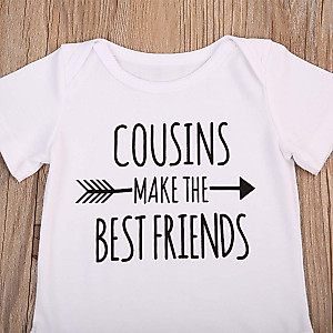 Newborn Baby Boys Girls Bodysuit I'm Going to Be A Big Cousin/Brother Bodysuit Romper/Tee Shirt (Cousins Make The Best Friends, 0-3M)