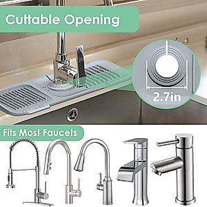 Sink Splash Guard Kitchen Gadgets - Silicone Faucet Handle Drip Catcher Tray Mat, Sink Protectors for Kitchen Sink, Water Splash Guard Behind Faucet as Dish Soap Sponge Holder for Kitchen Bathroom RV