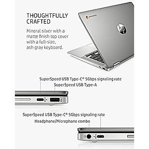 HP Chromebook x360 14a 2-in-1 Laptop, Intel Pentium Silver N5000 Processor, 4 GB RAM, 64 GB eMMC, 14" HD Display, Chrome OS with Webcam & Dual Mics, Work, Play, Long Battery Life (14a-ca0022nr, 2021)