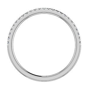 Glitz Design 10K White Gold Wedding bands Stacking diamond rings Box & Certificate of Authenticity 0.10 carat (L-M) Ring Size 7