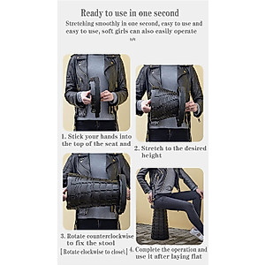 ZUOTEN 2-Piece Upgraded Portable Telescopic Stool Folding Stool Lightweight Outdoor Folding Chair Suitable for Camping Beach g Adjustable Stool Maximum Weight 300 pounds (Color 2)