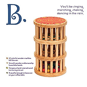 B. toys by Battat B. A-Maze Rain Rush Dexterity Toy – Classic Baby Rainmaker Toy – Development Natural Wooden Toys for Toddlers